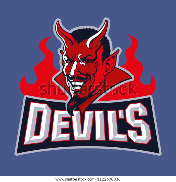 Devil mascot. Logo for sport team. Vector illustration.