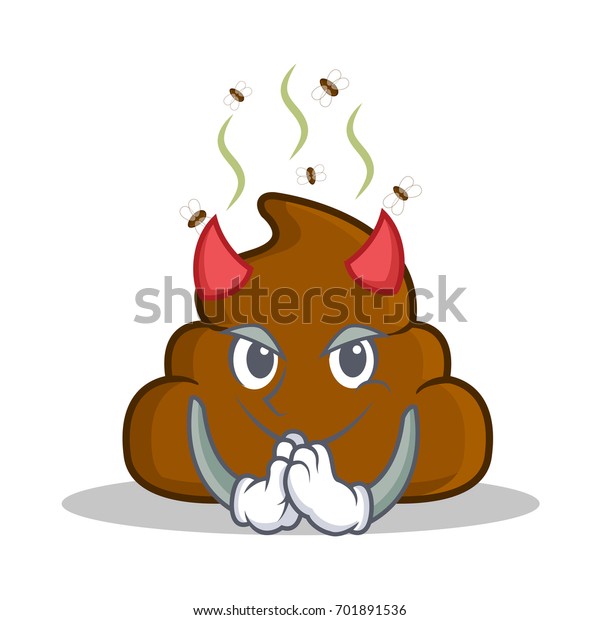 Devil Poop Emoticon Character Cartoon Stock Vector (Royalty Free ...