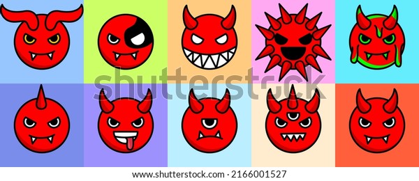 Devil Shaped Character Cute Emoticon Illustration 库存矢量图（免版税）2166001527 ...