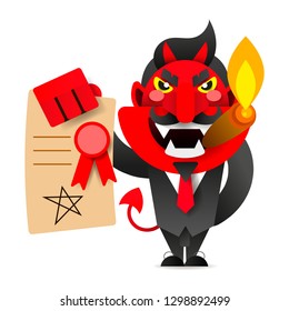 Devil Showing Contract Your Signature Vector: เวกเตอร์สต็อก (ปลอดค่า ...