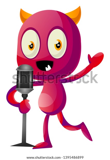 Devil Speak On Microphone Illustration Vector Stock Vector (Royalty ...
