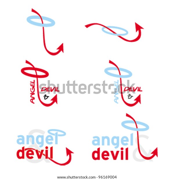 Devil Tail Angel Halo Stock Vector (Royalty Free) 96169004