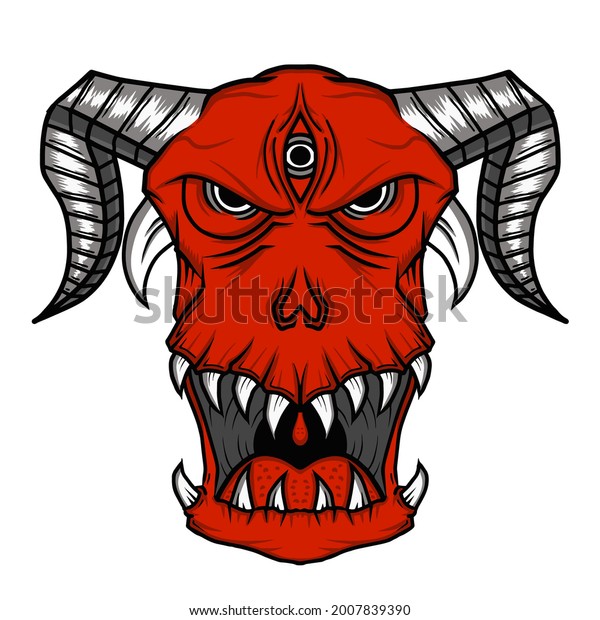 Devil Tattoo Vector Illustration Full Color Stock Vector (Royalty Free ...