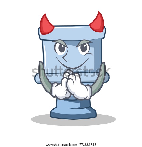 Devil Toilet Character Cartoon Style Stock Vector (Royalty Free ...