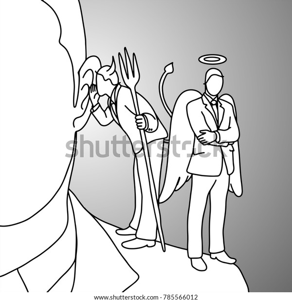 Devil Whispering Ear On Businessman Shoulder Stock Vector (Royalty Free ...