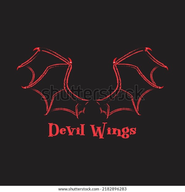 Devil Wings Line Art Design Bat Stock Vector (Royalty Free) 2182896283 ...