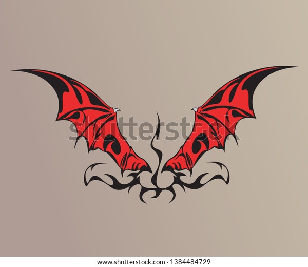 Devil Wings Tattoo Sign Logo Gaming Stock Vector (Royalty Free ...