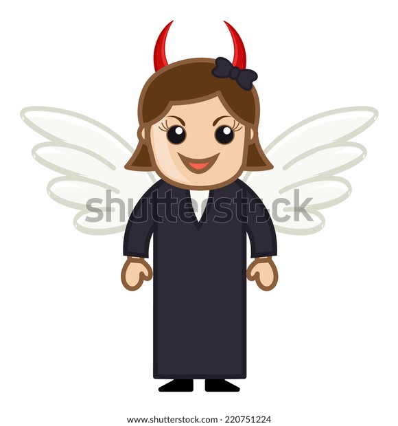 Devil Woman Vector Character Cartoon Illustration Stock Vector (Royalty ...