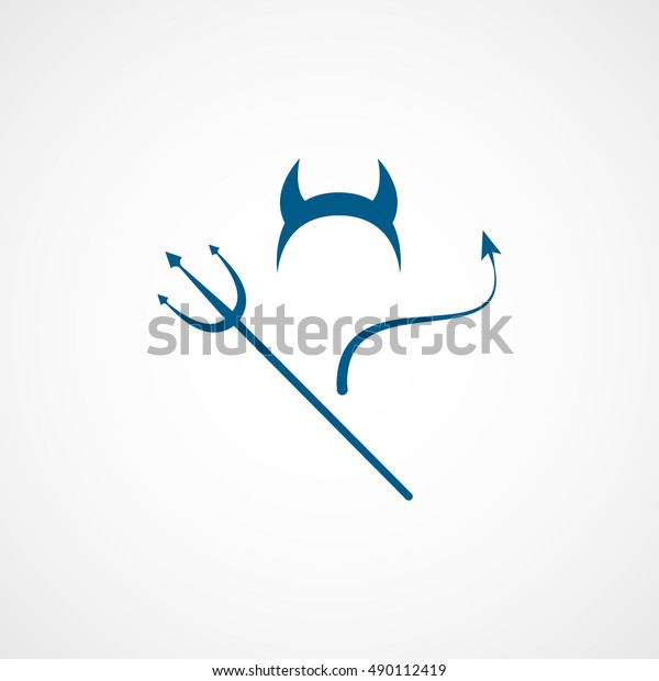 Devils Trident Horn Tail Halloween Concept Stock Vector (Royalty Free ...