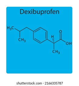 Dexibuprofen Molecular Structure Flat Skeletal Chemical Stock Vector ...
