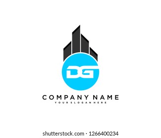 Dg Initial Building Logo Concept Vector: vector de stock (libre de ...