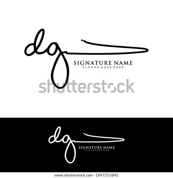 Dg Initial Letter Handwriting Signature Logo Stock Vector (Royalty Free ...