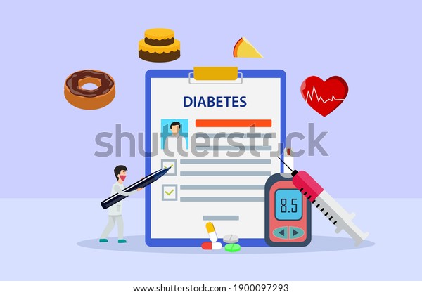 Diabetes 2d Flat Vector Concept Banner Stock Vector (Royalty Free ...