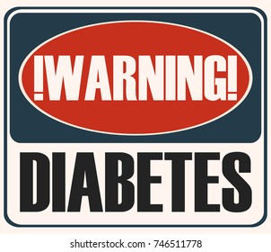 Diabetes Warning Sign Vector Illustration Stock Vector (Royalty Free ...