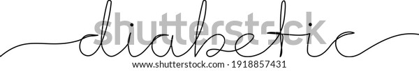 Diabetic Text Minimalistic Style Continuous One Stock Vector (Royalty ...