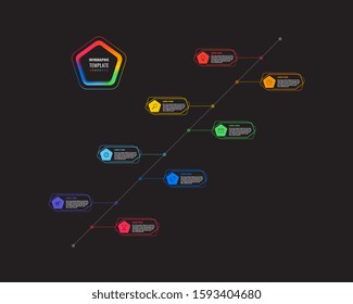 Diagonal Timeline Infographic Hexagonal Elements On: เวกเตอร์สต็อก ...