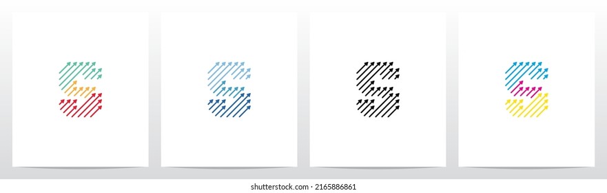 Diagonal Arrow Lines Letter Logo Design Stock Vector (Royalty Free ...