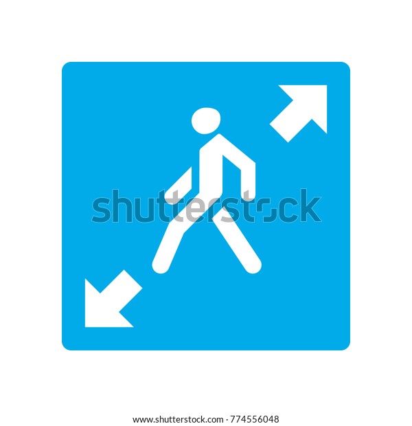 Diagonal Crosswalk Vector Illustration Road Sign Stock Vector (Royalty ...