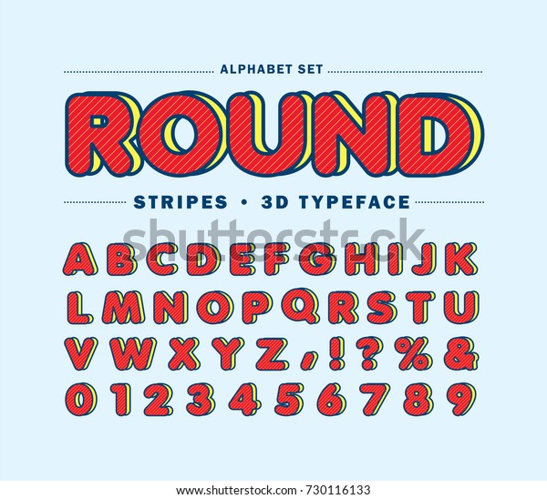 Diagonal Line Alphabet Letters Set Round Stock Vector (Royalty Free ...