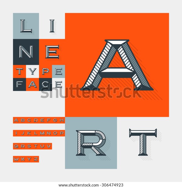 Diagonal Lines Beveled Modern Font Stock Vector (Royalty Free ...