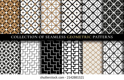 Diagonal Lines Tiles Seamless Backgrounds Set Stock Vector (Royalty ...