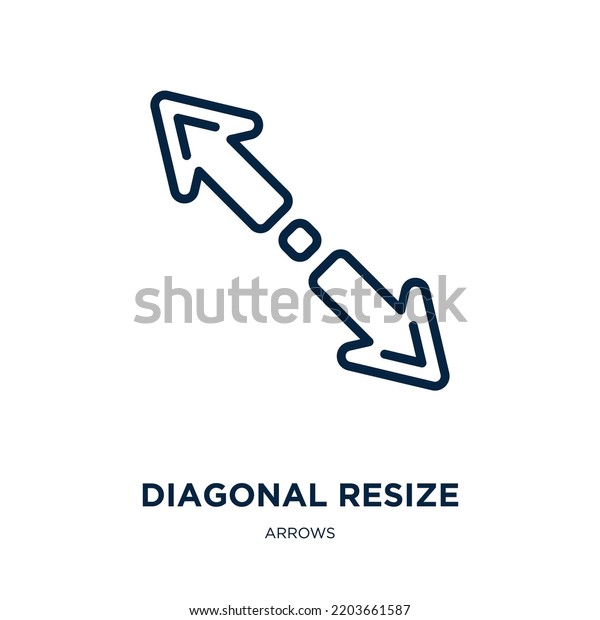 Diagonal Resize Icon Arrows Collection Thin Stock Vector (Royalty Free ...