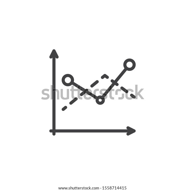 Diagram Graph Line Icon Analyzing Chart Stock Vector (Royalty Free ...