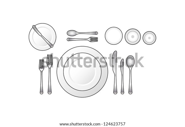Diagram Place Setting Formal Dinner Soup Stock Vector (Royalty Free ...