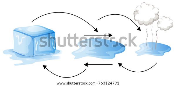 Diagram Showing How Water Changes Forms Stock Vector (Royalty Free ...
