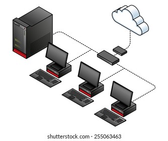 Diagram Showing Design Server Backup Plan: เวกเตอร์สต็อก (ปลอดค่า ...
