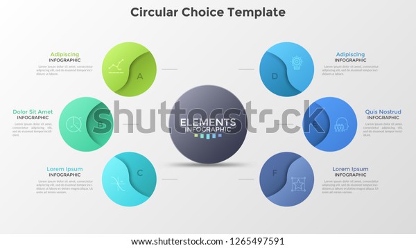 Diagram Six Circles Surrounding Central Round Stock Vector (Royalty ...