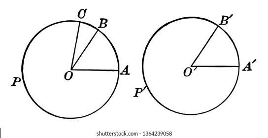 Diagram Two Equal Circles Radii Drawn Stock Vector (Royalty Free ...
