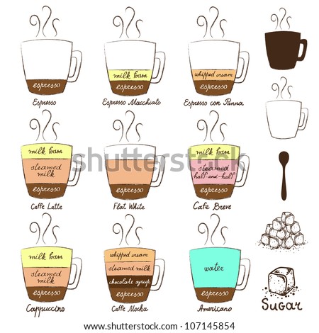 Diagram Types Coffee Stock Vector (Royalty Free) 107145854 - Shutterstock