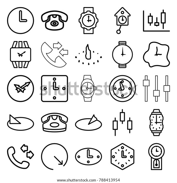 Dial Icons Set 25 Editable Outline Stock Vector (Royalty Free ...