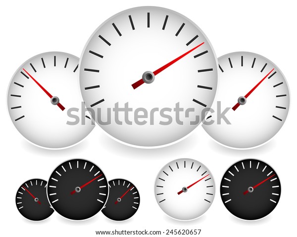 Dial Templates Black White Red Needles Stock Vector (Royalty Free ...