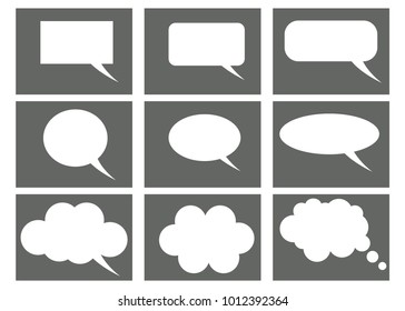 Dialog Box Icon Chat Cartoon Bubbles Stock Vector (Royalty Free ...