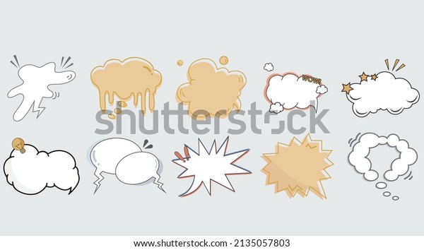 Dialog Box Stickers Collection Set Cartoon Stock Vector (Royalty Free ...