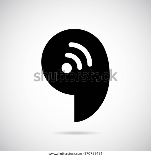Dialog Icon Signal On Gray Background Stock Vector (Royalty Free ...