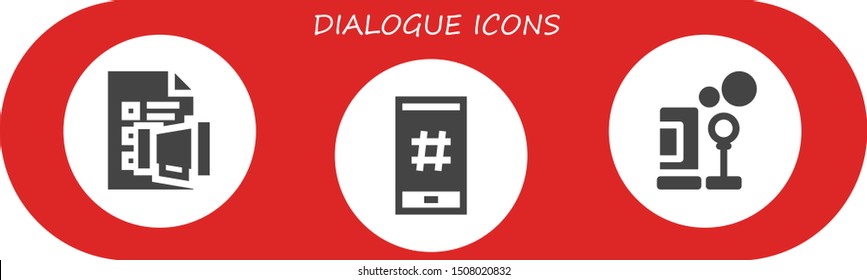 Dialogue Icon Set 3 Filled Dialogue Stock Vector (Royalty Free ...