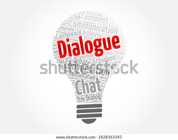 Dialogue Light Bulb Word Cloud Collage Stock Vector (Royalty Free ...