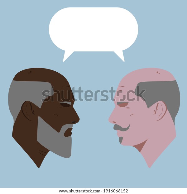 Dialogue Two Old Men Aged Two Stock Vector (Royalty Free) 1916066152