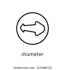 Diameter Icon Diameter Design Concept Geometry Stock Vector (Royalty ...