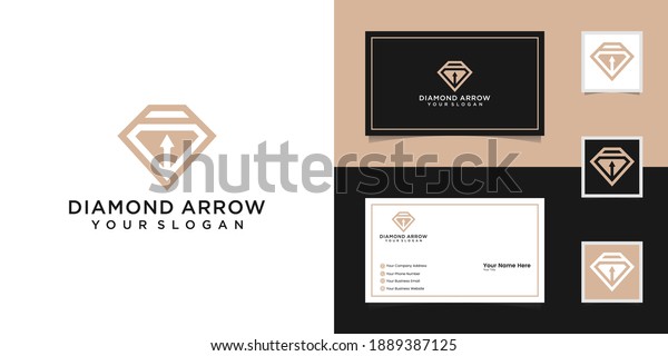 Diamond Arrow Logo Template Business Card Stock Vector (Royalty Free ...