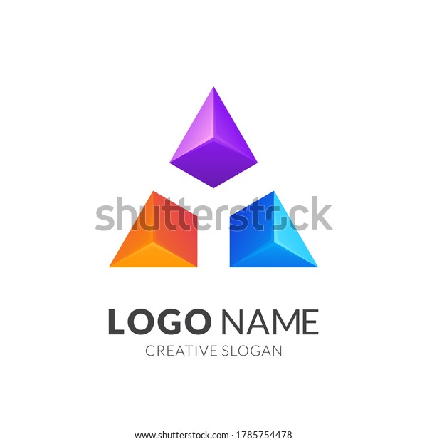 Diamond Arrow Logo Template Modern 3d Stock Vector (Royalty Free ...
