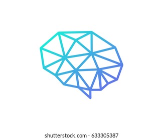 Diamond Brain Icon Logo Design Element Stock Vector (Royalty Free ...