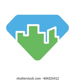 Diamond Building Logo Vector: vector de stock (libre de regalías ...