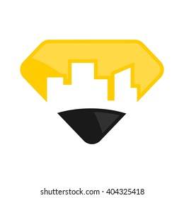 Diamond Building Logo Vector Stock Vector (Royalty Free) 404325418 ...