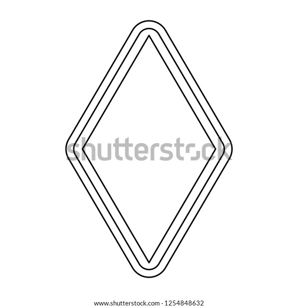 Diamond Card Symbol Black White Stock Vector (Royalty Free) 1254848632 ...
