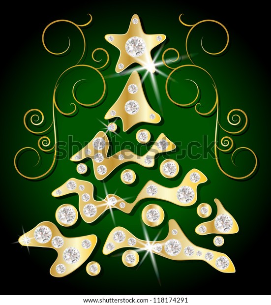 Diamond Christmas Tree Stock Vector (Royalty Free) 118174291 | Shutterstock