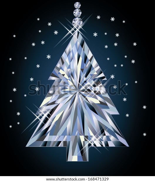 Diamond Christmas Tree Vector Illustration Stock Vector (Royalty Free ...